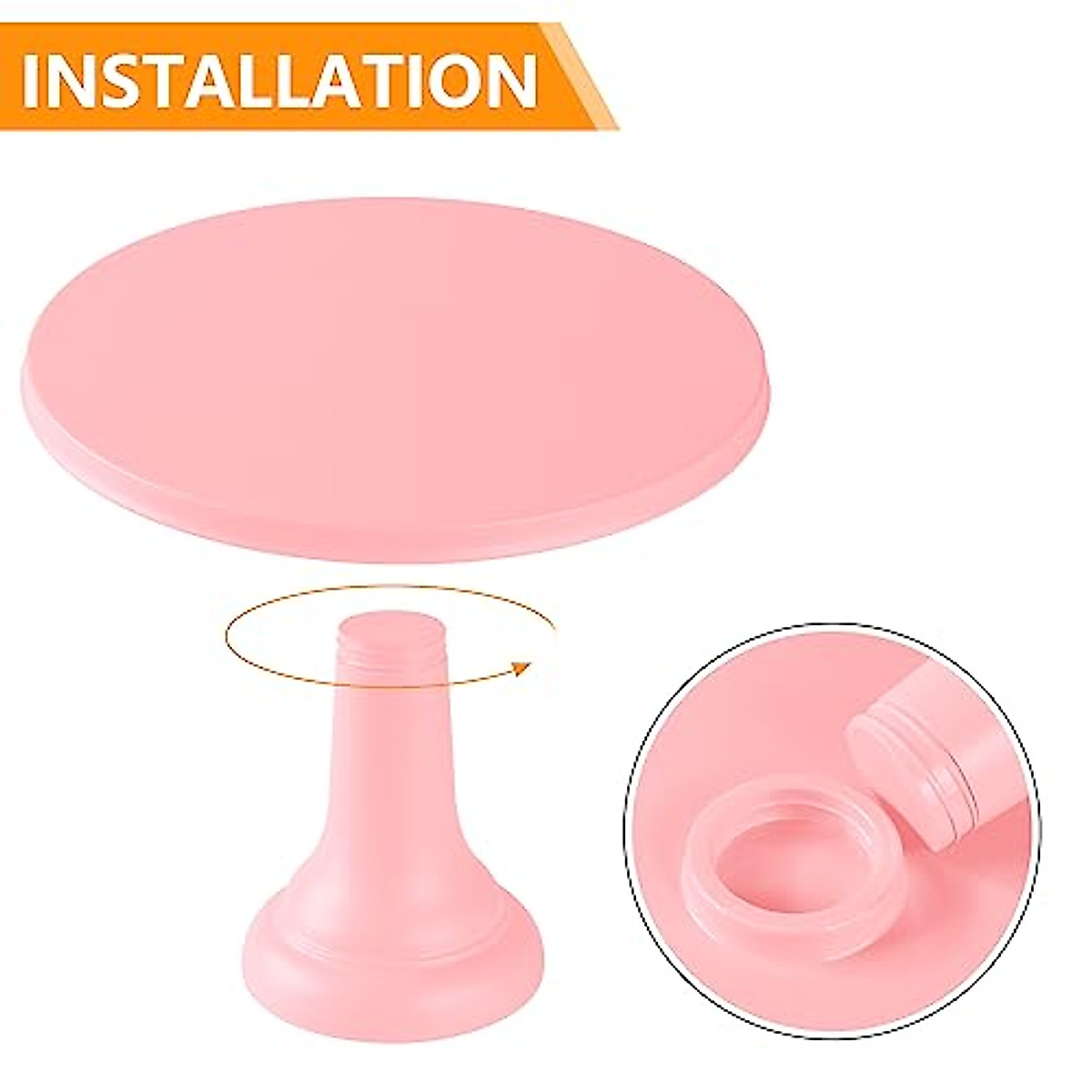 Round Cake Stand 9.84 Inch with Spatula, Salmon Colored Cupcake Stand Bamboo Fiber, Dessert Display Plates for Snacks, Cookies, Candy Dish for Birthday Parties, Weddings, Baby Shower