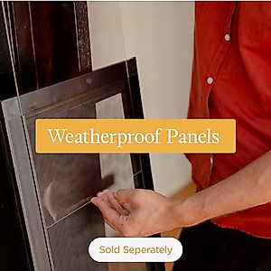 Hakuna Pets Patio Pet Door Screen Insert Panel for Sliding Doors, Fits Door Track Min Ht 61.02" to Max Ht 84.25", UV Resistant Mesh, Locking Magnetic Dog Door, Easy Install and Removal, Medium, Black