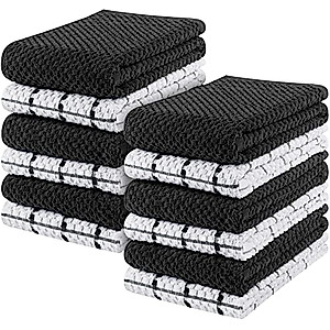 Utopia Towels Kitchen Towels, 15 x 25 Inches, 100% Ring Spun Cotton Super Soft and Absorbent Black Dish Towels, Tea Towels and Bar Towels, (Pack of 12)