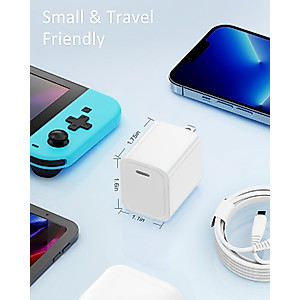 USB C Wall Charger, 2-Pack 20W USB-C Power Adapter Charger Block Compact USB C Charger Fast Charging Adapter for iPhone 15 14 13 12 11, 15Pro,15Pro Max,15Plus,Xs/X, iPad and More