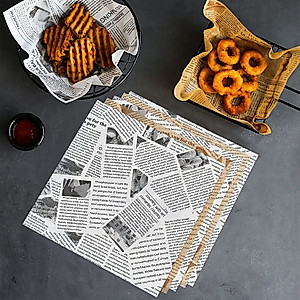 100Pcs Wax Paper Sheets for Food, Basket Liners Food Picnic Paper Sheets Greaseproof Deli Wrapping Sheets, 7 x 7 Inch (Pure white)