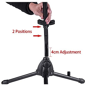 Rayzm Alto/Tenor Saxophone Stand with Detachable Flute/Clarinet Holder, Adjustable Portable Stand for Alto Saxophone, Tenor Saxophone, Clarinet & Flute. Folding Legs, Easy to Assemble and Disassemble.
