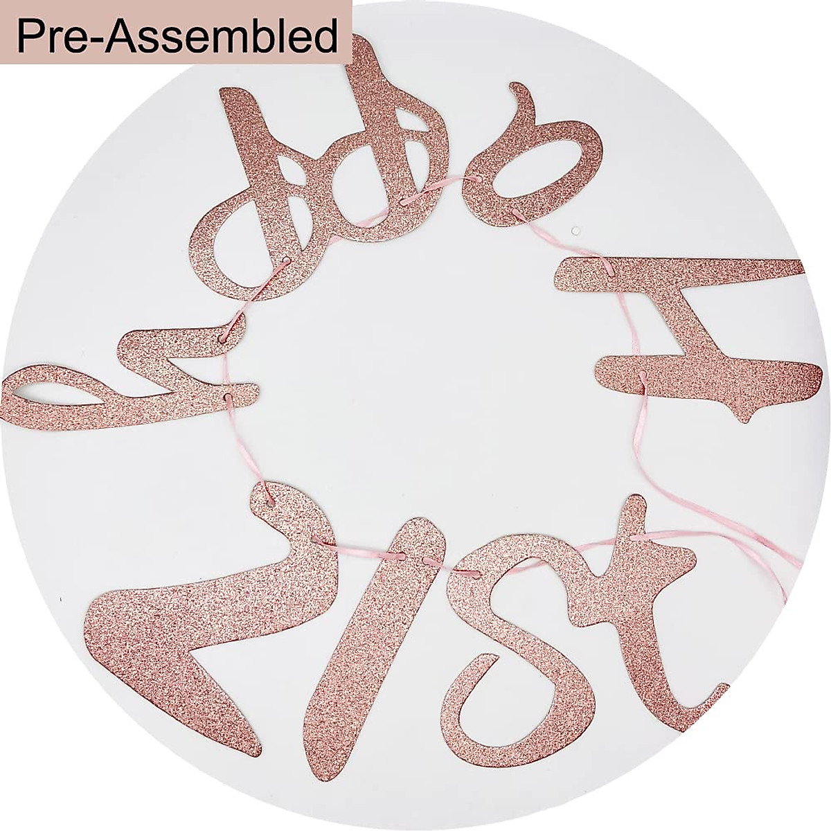 WOJOGO 21st Birthday Decorations For Her, Rose Gold & Black 21 Birthday Decorations Including 21st Birthday Banner Hanging Swirls Cake Topper Balloons for Party Supplies