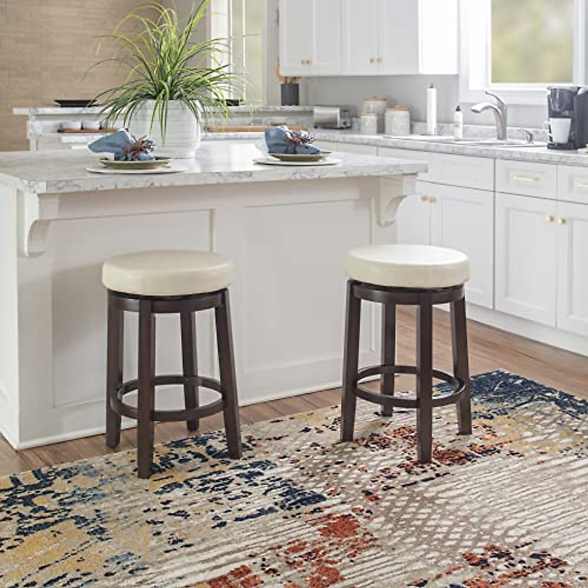 Linon Maya Rice 24 Inches Counter Stool, 24"