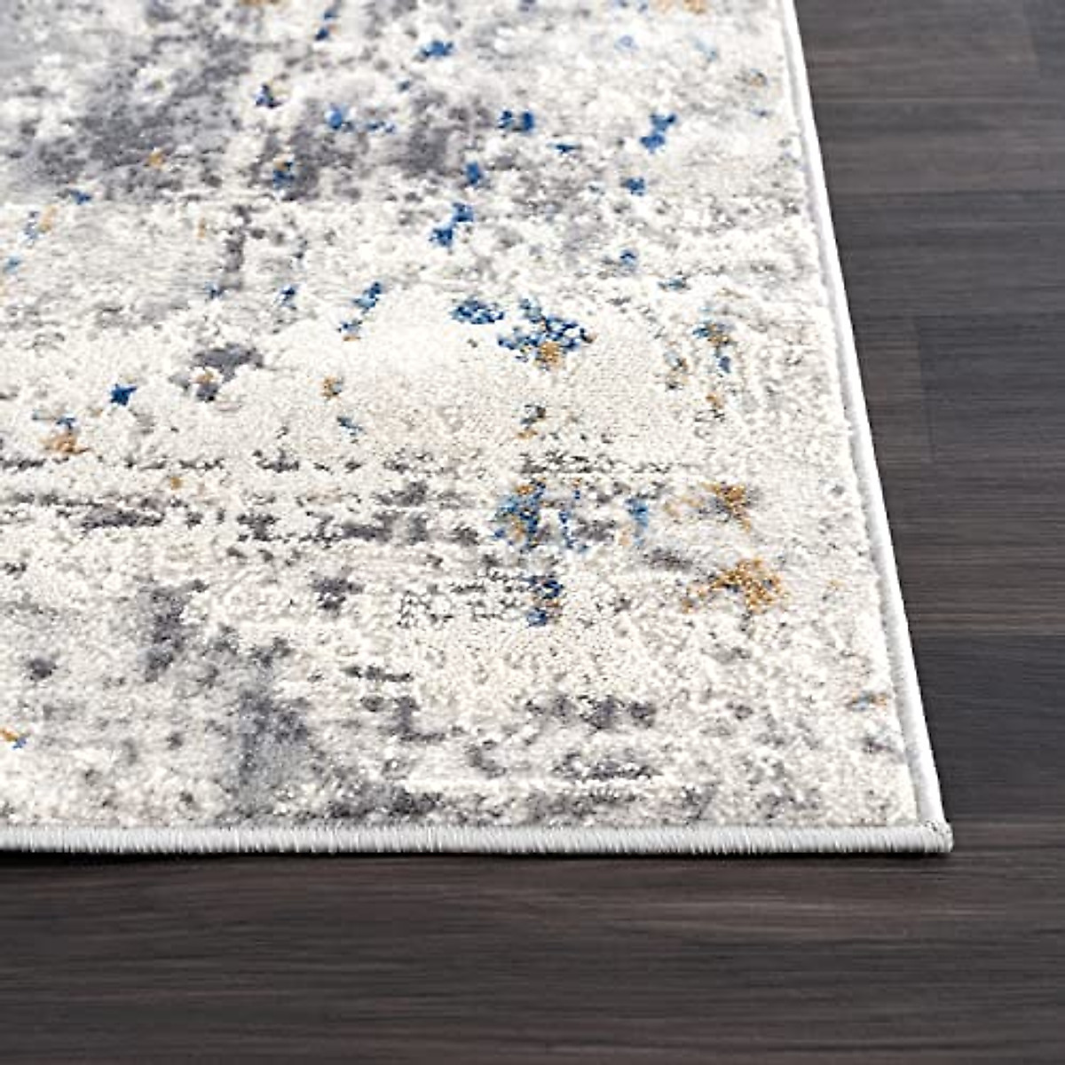 Abani Unique Grey & Blue Contemporary Landscape Design Area Rug - Modern Dripping Print Non-Shed 7'9" x 10'2" (8'x10') Living Room Rug Rugs