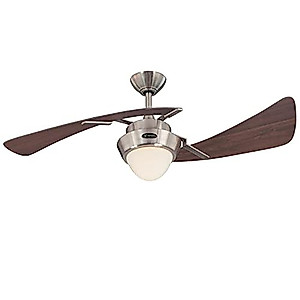 Westinghouse Lighting Indoor Ceiling Fan with Lights and Remote Control, Harmony 48 Inch Fan for Bedroom Home Living Décor, Wholesale Home Cloth Included, Brushed Nickel Finish(72311-Kit)