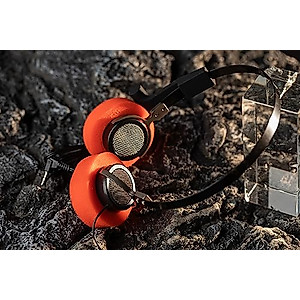 Star Headphones Handmade Hi-Fi Stereo Headset Orange Ear Pad Steel Mesh Cosplay with 3.5mm Jack
