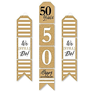 Big Dot of Happiness We Still Do - 50th Wedding Anniversary - Hanging Vertical Paper Door Banners - Anniversary Party Wall Decoration Kit - Indoor Door Decor