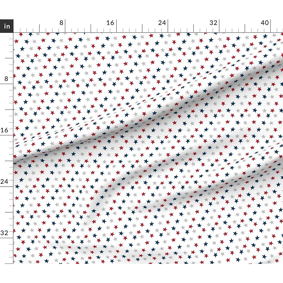 Spoonflower Fabric - Stars USA America Red White Blue July 4Th Patriotic Stripes Printed on Petal Signature Cotton Fabric Fat Quarter - Sewing Quilting Apparel Crafts Decor