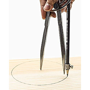 Nicpro 8 Inch Compass for Woodworking with Wing and Pencil Holder, Professional Carpenter Pencil Compass Great for Geometry, Drawing, Drafting
