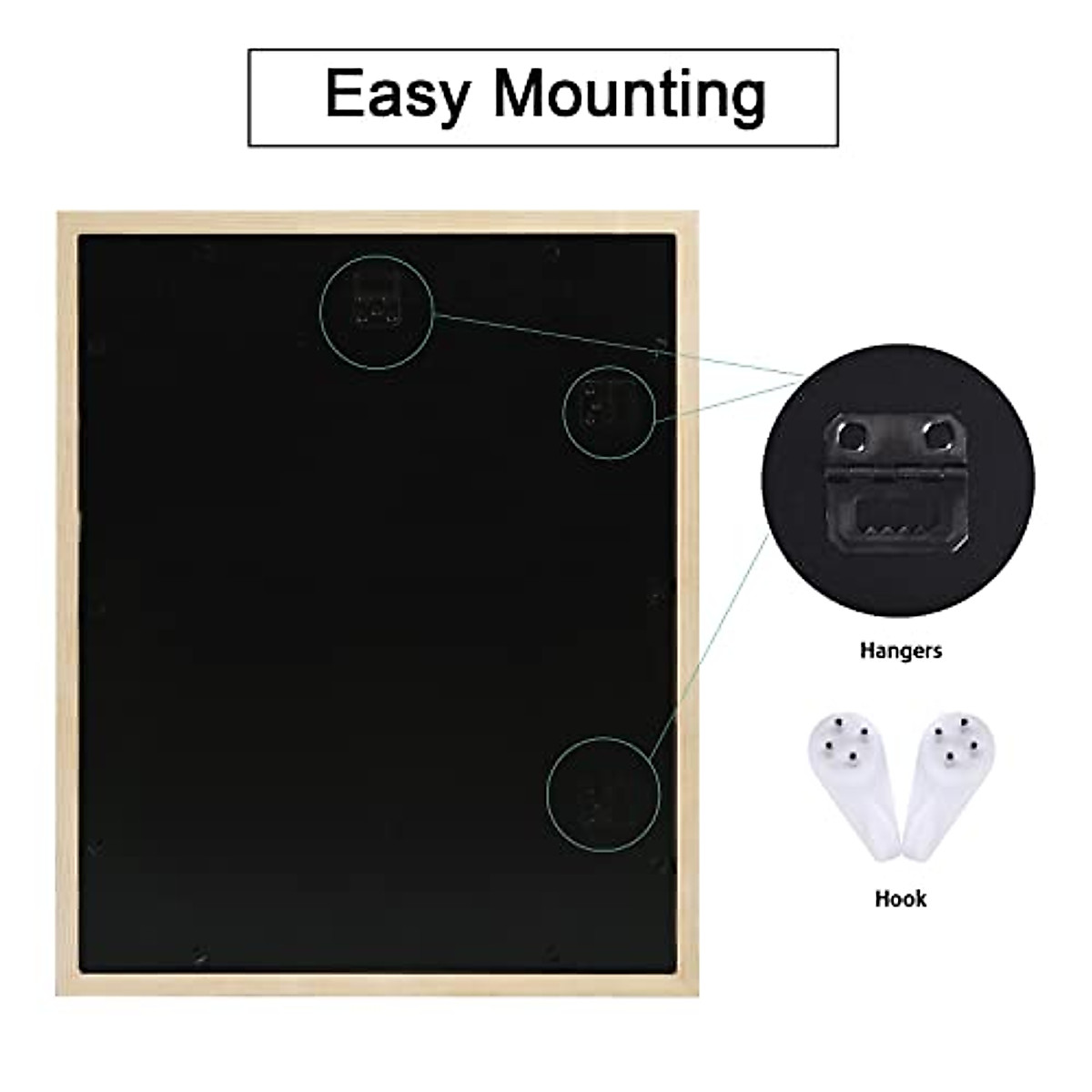 PUEOR 16x20 Poster Frame Picture Frames Black - 3 Pack - Display11x14 with Mat or 16x20 Photos without Mat - Solid Wood with Plexiglass - Wall Mounting Horizontal and Vertical (16x20 Inch)