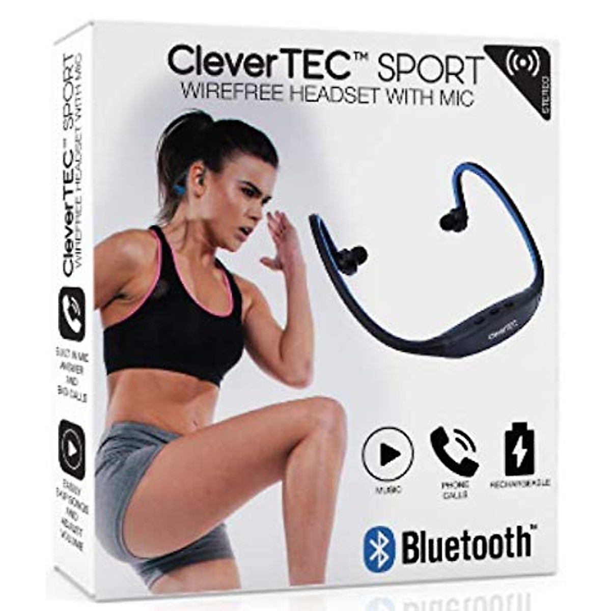 CleverTEC Sport Bluetooth Wire Free Wireless Headphones with Mic