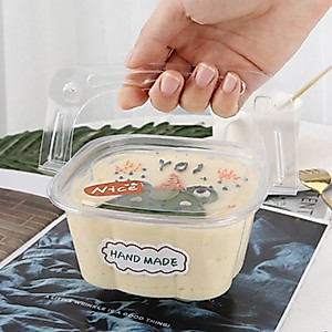 OUKEYI Cake Slice Plastic Containers with Lids, Portable transparent flower basket thousand layer cake packaging box， Food Box, Take Out Togo Packaging for Home, Bakery and Cafe Business (25 Pack)