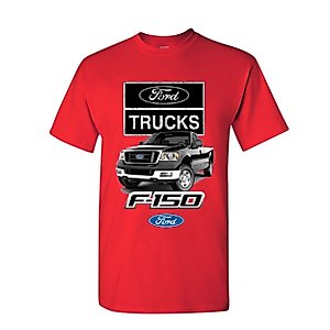 Ford Pickup Trucks F-150 T-Shirt Offroad Country Built Tough 4X4 Mens Tee Shirt Red Medium
