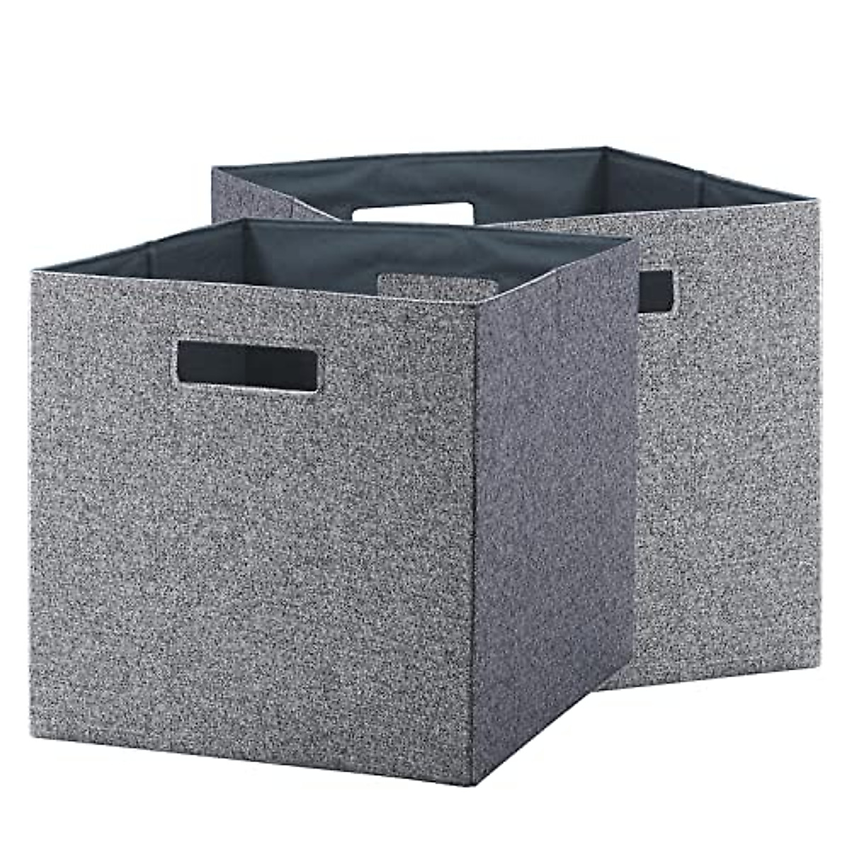 Deahun Better Homes & Gardens Fabric Cube Storage Bins (12.75" x 12.75"), Washed Indigo, 2 Pack (Gray)