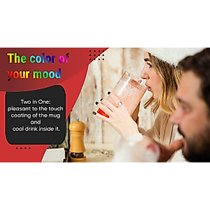 Beer Mugs with Gel Freezer 16 oz, Double Walled Beer Mugs with Handles, Color Handles Set Of 4