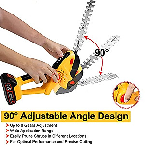 24V Hedge Trimmer Cordless & Grass Shear, Yeelan 2 in 1 Handheld Shrub Trimmer Electric Bush Trimmer, Portable Power Hedge Shears & Grass Cutter with 2 Pcs Rechargeable Batterys for Garden & Lawn