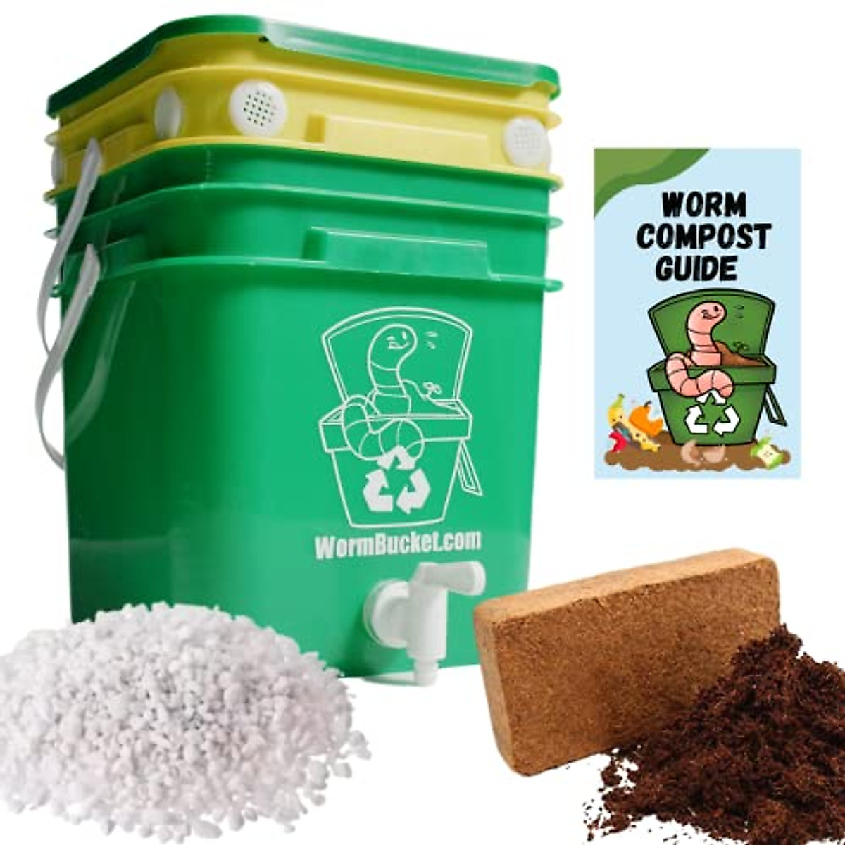 Worm Bucket Indoor Composting Kit for Making Worm Castings and Worm Tea