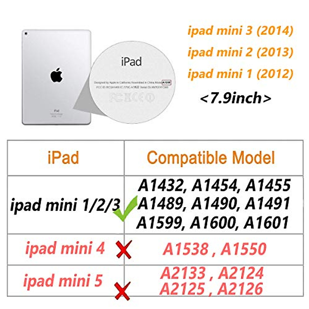 LayYun iPad Mini 1/2/3 Case - 360 Degree Rotating Stand Smart Cover Case with Auto Sleep/Wake Feature for Apple iPad Mini 1 / iPad Mini 2 / iPad Mini 3 … (Black 04)