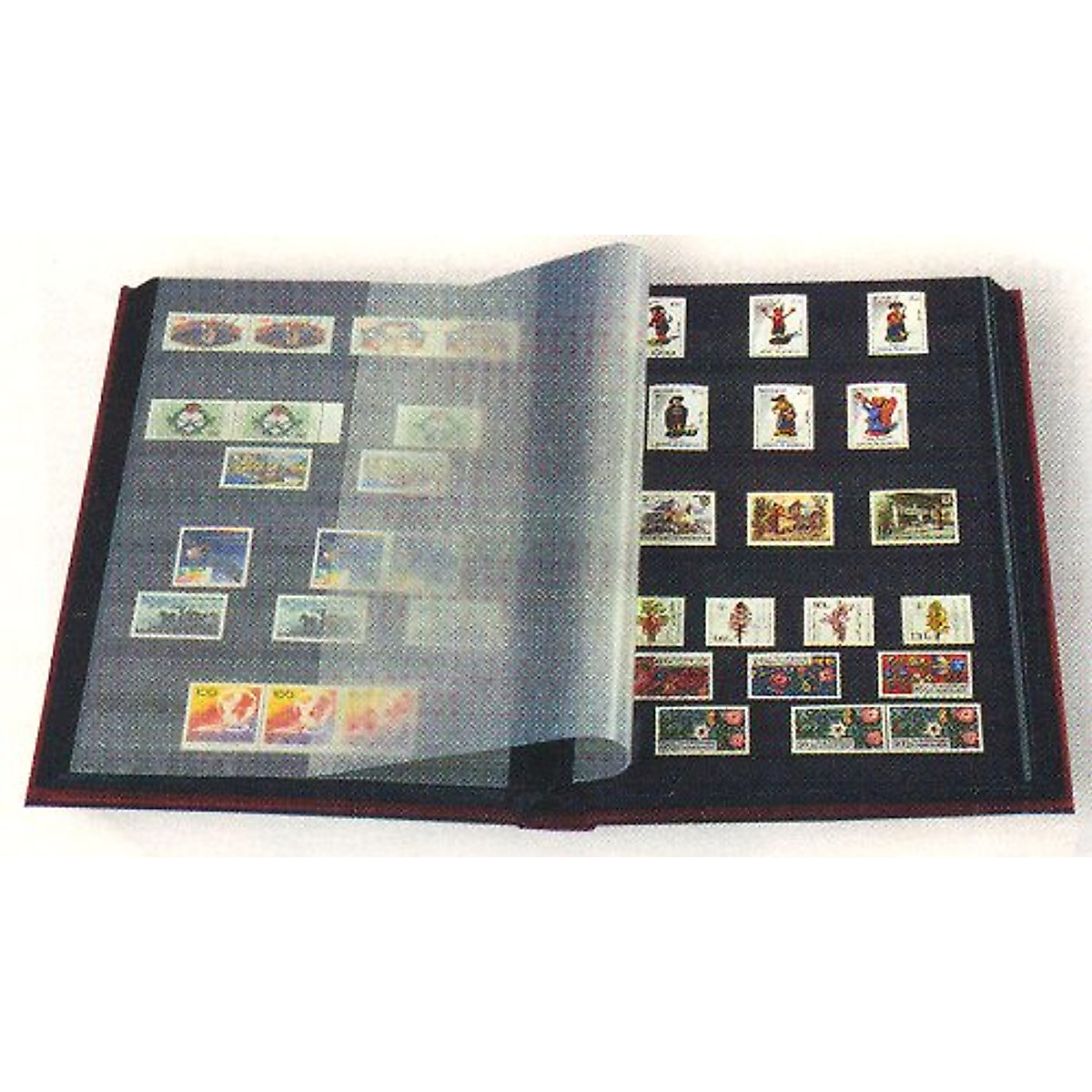 Lighthouse Hardcover Stamp Album Stockbook With 64 Black Pages, Red, LS4/32