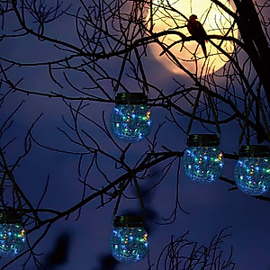 RNEHON Solar Lantern, 2 Pack Outdoor Lanterns Crackle Glass Ball Lights, 30 LED Waterproof Solar Lights Garden Patio Solar Lights Outdoor Decorative Backyard Halloween Christmas Decor