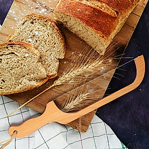 Kalekey Bread Bow Knife, 16" Sourdough Bread Knife For Homemade Bread, Premium Stainless Steel Bread Cutting Knife with Protective Cover, Right Left Hand Adjustable