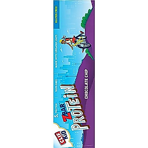 CLIF Kid Zbar Protein - Chocolate Chip - Crispy Whole Grain Snack Bars - Made with Organic Oats - Non-GMO - 5g Protein - 1.27 oz. (15 Pack)