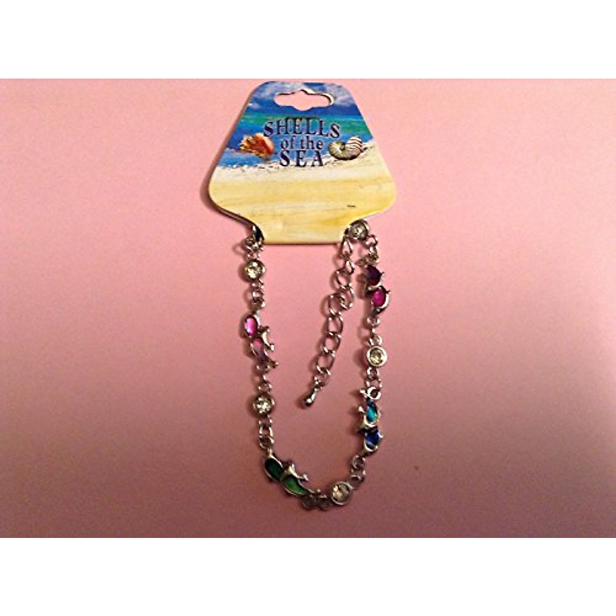 SHELL OF THE SEA, DOUBLE DOLPHIN PAUA SHELL & CZ STONE INLAYED BRACELETS