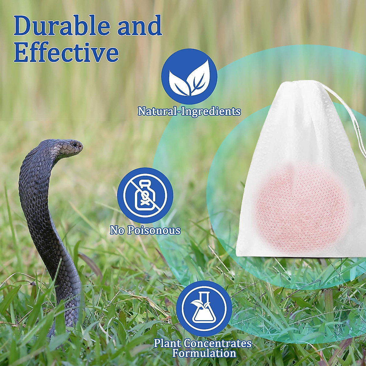 YJOO 12 Pack Snake Repellent for Yard Powerful, Natural Snakes Balls for Repelling Snakes Rats and Other Pests, for Outdoor Indoor Lawn Garden Camping Fishing