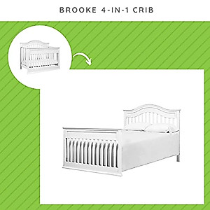 Full Size Conversion Kit Bed Rails for Davinci Brook 4-in-1 Crib (White)