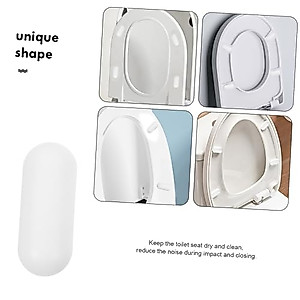 Veemoon 8pcs Toilet Seat Cover Bidet Toilet Seat Buffers Bumpers for Toilet Seat Toilet Seat Bumper for Bathroom Toilet Seat Bumper Replacement Kit Toilet Bumpers for Seat White Ldpe