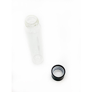 Glass Preroll Vials with Child Resistant Cap - 120mm Glass Tube (6, Black)