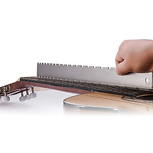 Guitar Neck Notched Straight Edge Luthiers Tool with String Action Ruler Gauge for Gibson 24.75" and Fender 25.5" Electric Guitars