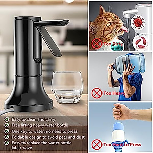 Souroyea Water Dispenser for 5 Gallon Bottle, Desktop 5 Gallon Water Dispenser with Detachable Base, Water Cooler Dispenser, Water Jug Dispenser, Portable Water Dispenser for Universal 1-5 Gallons