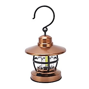 LED Camping Lantern, Vintage Hurricane Lantern with Hook, 3 COB Battery Powered Garden Hanging Lamp, Camping Night Lights Landscape Decorative for Camping, Hiking, Home