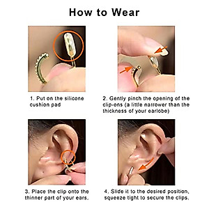 Yurielys Clip on Earrings for Women, Twisted Rope Hoop Clip-on Earrings, Small Clip on Hoops for Non Pierced Ears Gold and White Gold