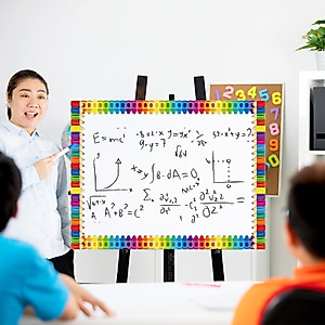 52ft Bulletin Board Border Decorations - 2 Rolls Rainbow Crayon Border Trim for School Classroom Chalkboard Bulletin Board Wall Window Door Decor