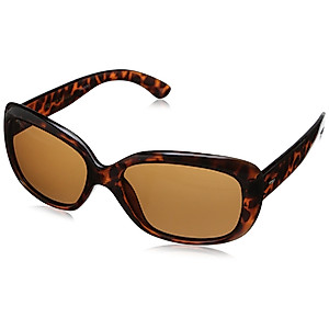 Foster Grant Women's Election Wrap Polarized Sunglasses, Tortoise/Brown, 58 mm