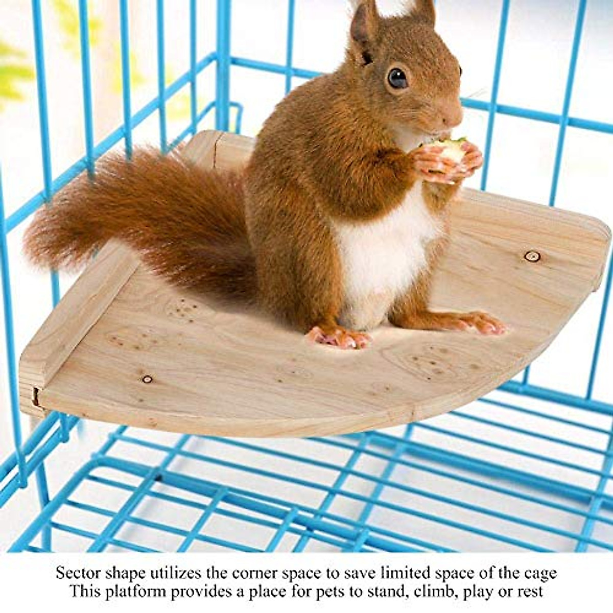 Pet Cage Platform, Eecoo Wooden Corner Platform Shelf Rest Frame Bird Cage Wooden Corner Parrot Hamster My Neighbor Totoro Small Pet Cage Accessories for Parrot Hamster