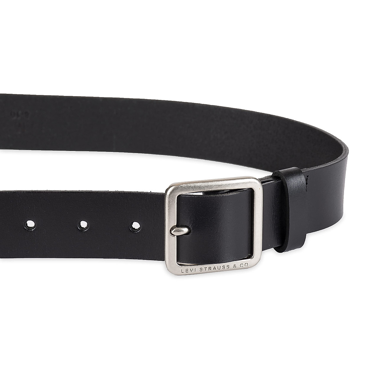 Levi's Women's Casual Square Center Bar Buckle Belt, Black Elevated, Medium