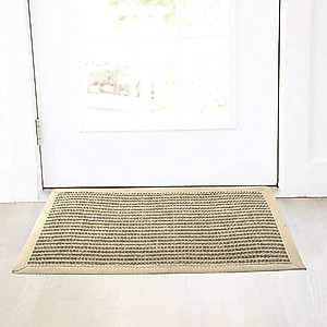FUKUMARU Cat Scratcher Mat, 23.6 X 15.7 Inch Natural Sisal Cat Scratch Mats, Horizontal Cat Floor Scratching Pad Rug, Protect Carpets and Sofas (Cream - Thicken)