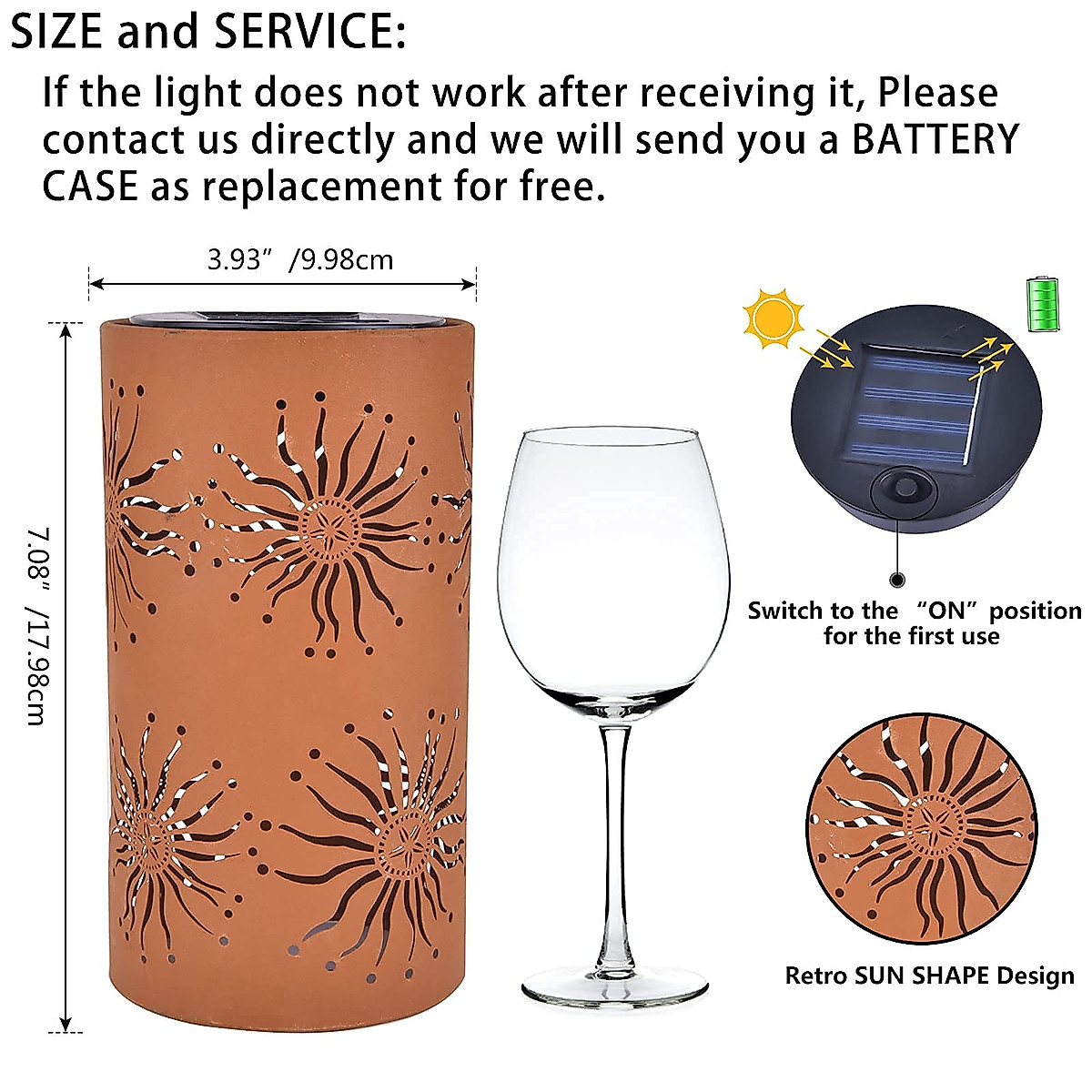 pearlstar Outdoor Solar Table Lamp 2pack Metal Sunflower Shape Solar Lantern Lights, Retro Orange Finish, Outside Decor for Patio Garden Yard Pathway Tabletop Waterproof(Sunflower)