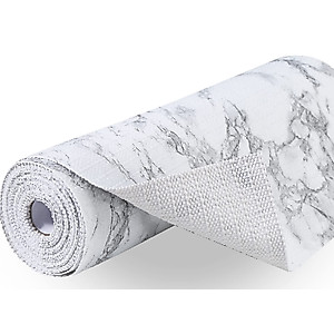 Drawer and Shelf Liner 12 in x 10 FT, Non Adhesive Water Resistant, Easy Clean and Trim, Smooth Surface Liners for Kitchen Cabinet, Shelves, Drawers, Pantry, Marble