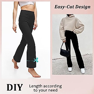 Ipletix Flared Leggings, High Waisted Flare Leggings for Women with Pocket Black Flare Leggings Yoga Pants Bootcut Leggings