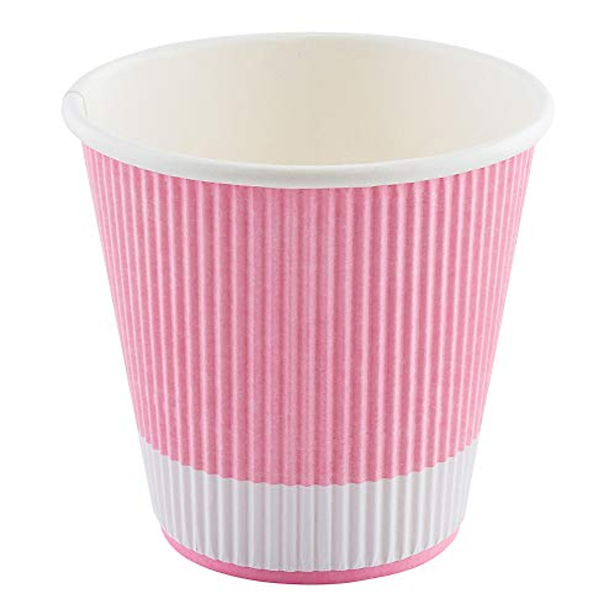 8 Ounce Disposable Coffee Cups, 500 Double Wall Hot Cups For Coffee - Lids Sold Separately, Rippled Wall, Light Pink Paper Insulated Coffee Cups, For Coffee, Tea And More-Restaurantware
