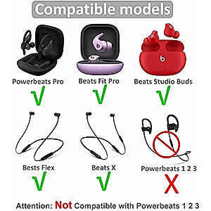 16pcs Black Replacement Ear Tips Ear Buds Ear Gels for Beats by dr dre Powerbeat s Pro, JNSA Eartips Earbuds Eargels for Powbeat Pro/Beat s Flex/Beat s X, SML &Double Flange, Black