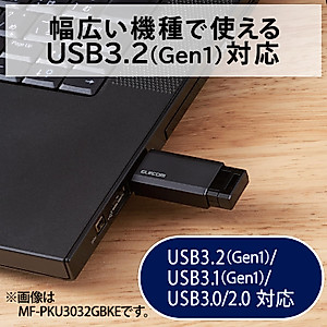 Elecom MF-PKU3032GWHF 32GB USB 3.1 & USB 3.0 Retractable White