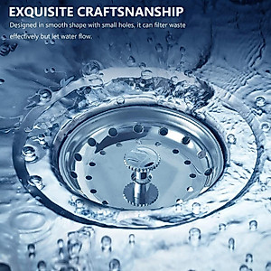 Kitchen Sink Strainer Kitchen Sink Plug, 2 Pack Universal Sink Plugs Bath Plug Strainer Plug, Thickened Stainless Steel Sink Plug Strainer For Kitchen Bathroom Home Office Hotel, Diameter 80Mm