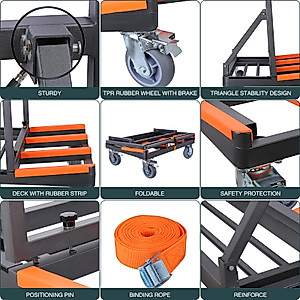 Upgrade Folding Drywall Cart Heavy Duty,Drywall Dolly with Rubber Swivel Casters,2200 lbs Load Capacity, Panel Cart Plywood Dolly Handling Sheetrock Plywood Glass Door and Windows Service Cart