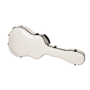 Crossrock Fiberglass Case with TSA Lock for 40"/41" Dreadnought Acoustic Guitar-Milky White(CRF2021DMW)